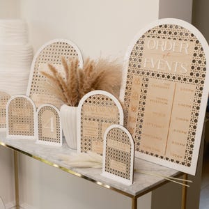 Wedding Table Numbers With Stands Rattan Boho Wedding Decor Sign ...