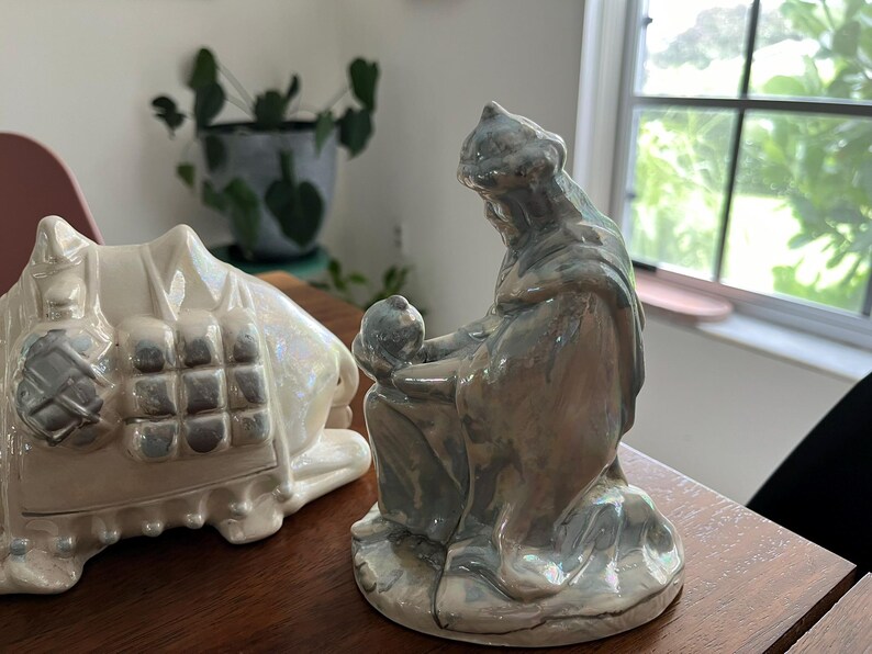 Vintage HOLLAND Mold Nativity Set Scene Pearlescent Ceramic MCM 4 Piece ...