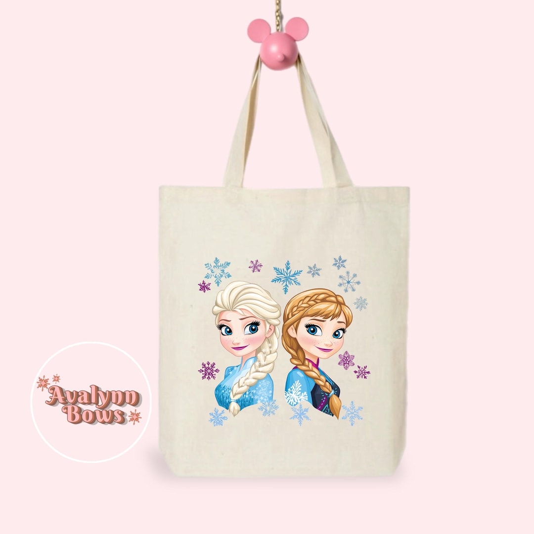 Elsa Frozen Tote Bag, Disney Bag, Tote Bag, Canvas Bag, Natural Tote ...