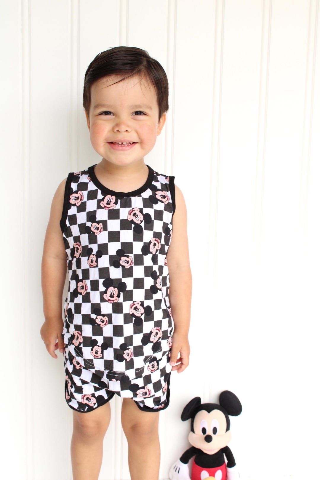 Mickey Mouse Outfit Set, Checkered Mickey Set, Disney Outfit Set ...