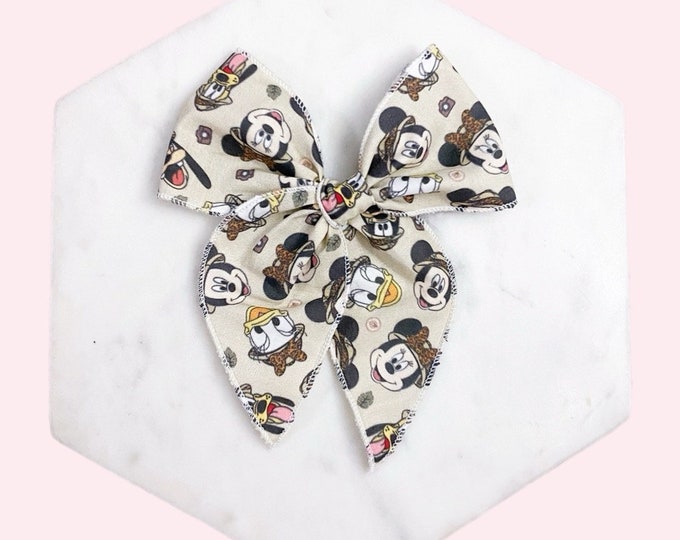 Safari Mickey Minnie Mouse Bow, Disney Bow, Disney Parks Bow, Baby Bow ...