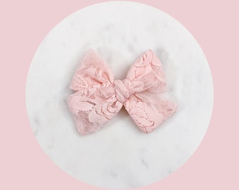 Pink Lace Bow | Etsy