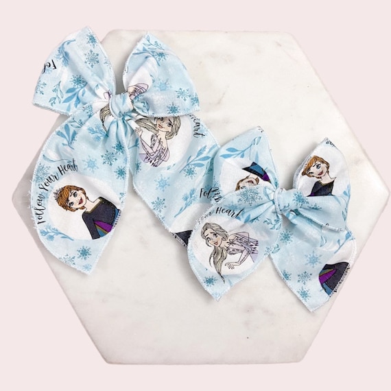 Frozen Hair Bow Anna Elsa Bow Disney Bow Hair Clip Baby - Etsy