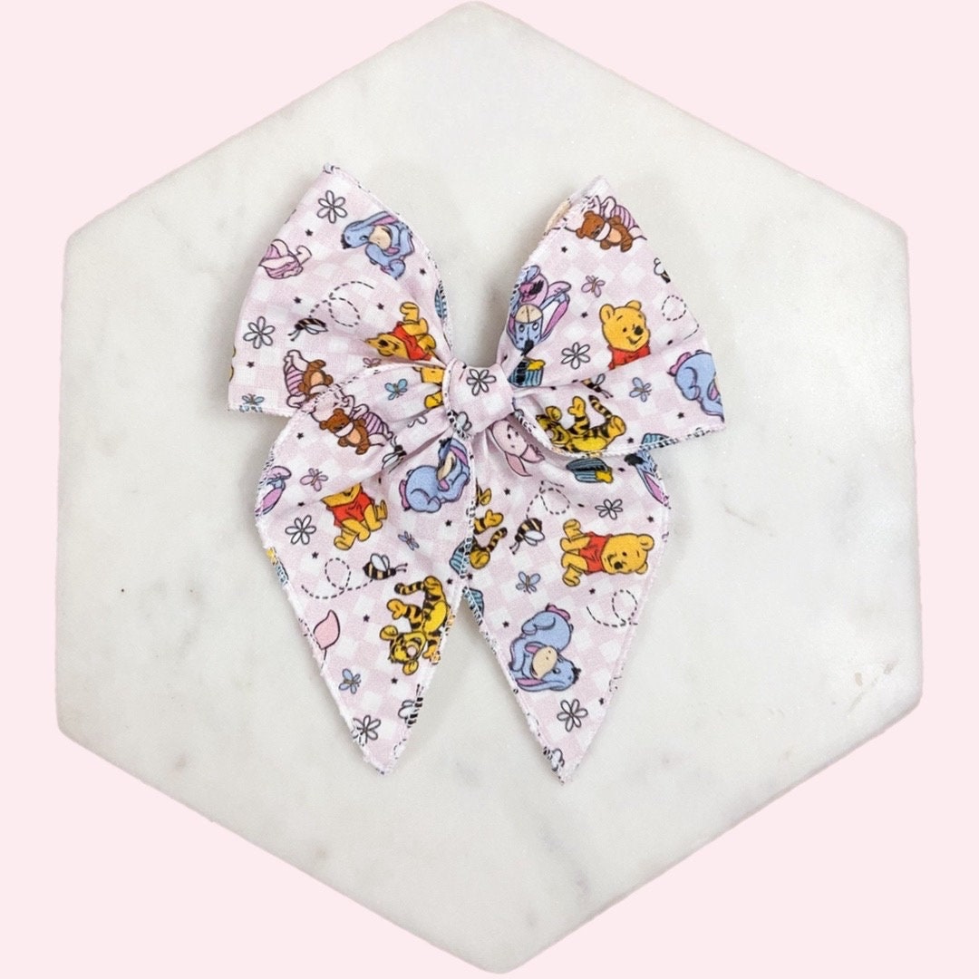 Winnie the Pooh Hair Bow, Disney Bow, Disney Parks Bow, Mickey Heads ...