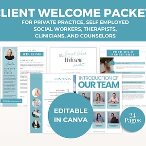 Client Welcome Packet Editable Template for Private Practice and Self ...