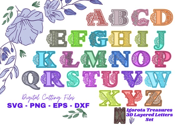 3D Layered Letters Set A to Z 3D Layered SVG Letters - Etsy