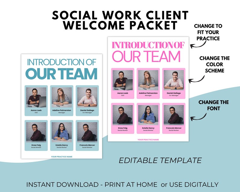 Client Welcome Packet Editable Template for Private Practice and Self ...