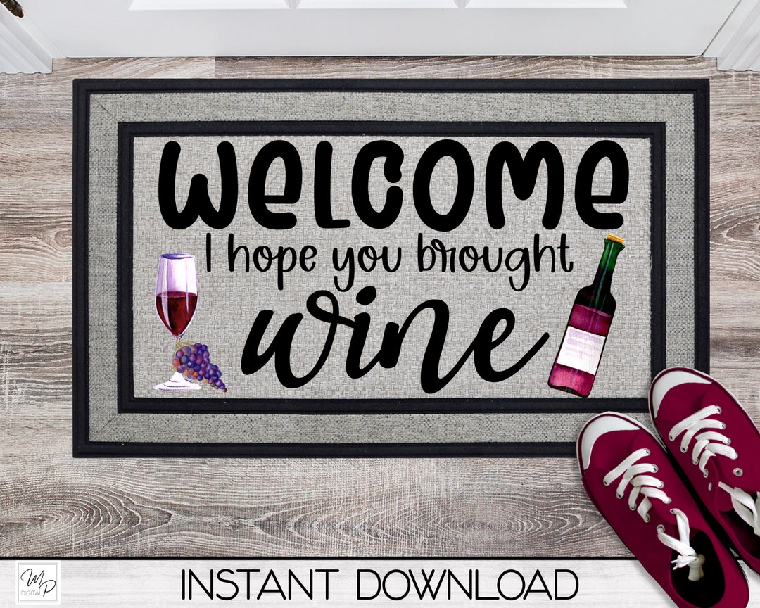 Wine Door Mat Sublimation Design Download, Rug Design, Doormat PNG - Etsy
