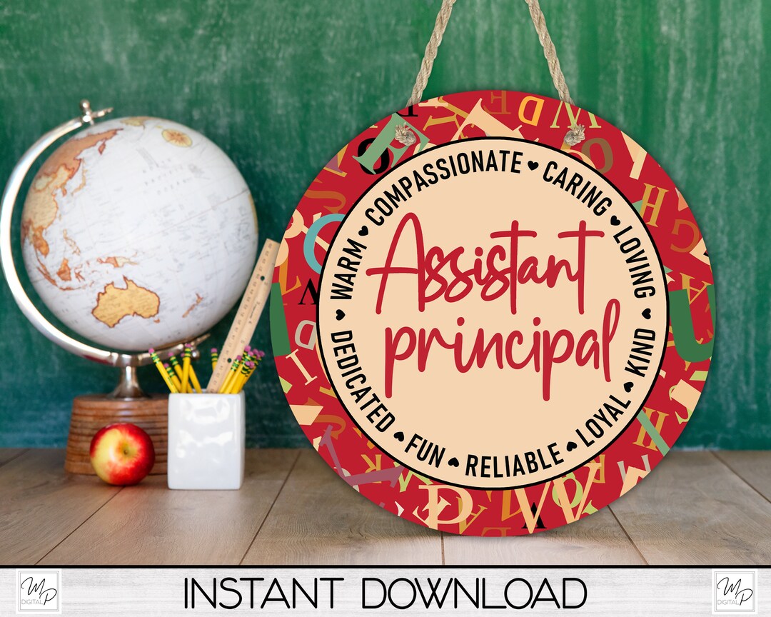 School Assistant Principal Round Door Sign Sublimation Design Download ...