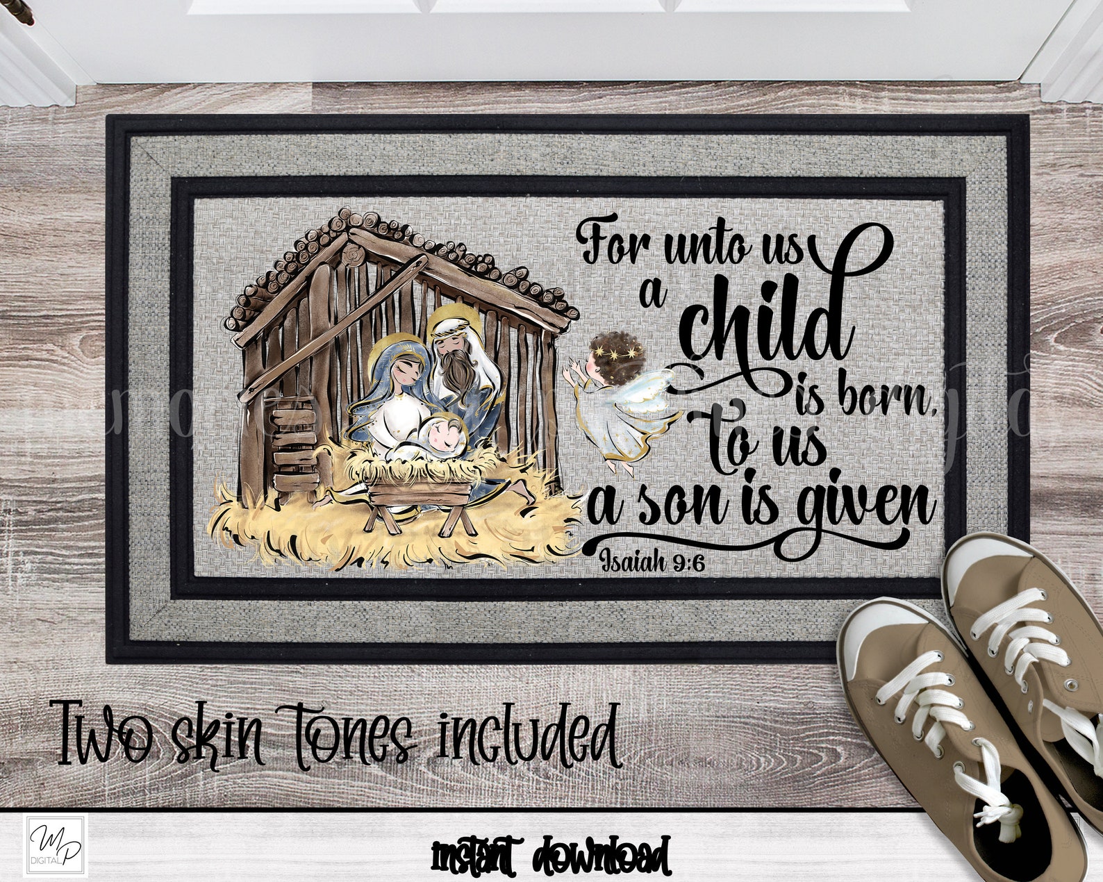 Christmas Nativity Front Door Mat Sublimation Design Download - Etsy