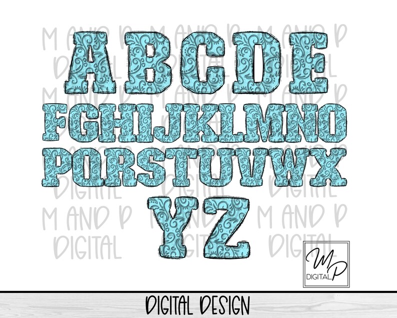 Farm Alphabet Letter Bundle, Alphabet Doodle Sublimation PNG, Western ...