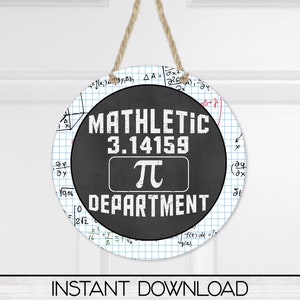 Math Teacher Round Classroom Door Sign Sublimation Design Download ...