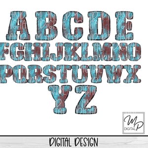 Farm Alphabet Letter Bundle, Alphabet Doodle Sublimation PNG, Western ...