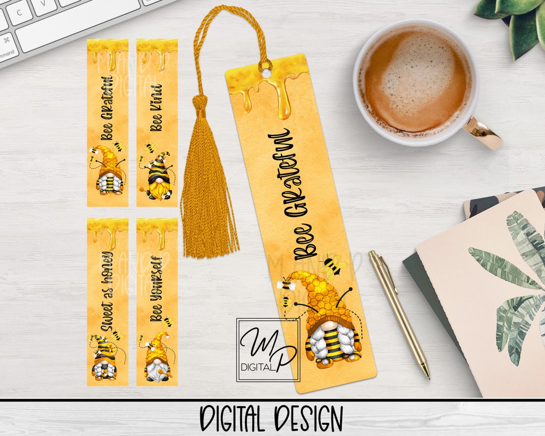 Bee Gnome Bookmark PNG for Sublimation, Bookmark Sublimation Design ...