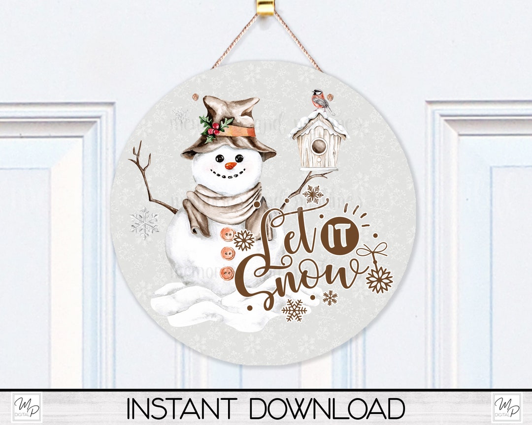 Christmas Snowman Door Sign PNG, Digital Download for Sublimation ...