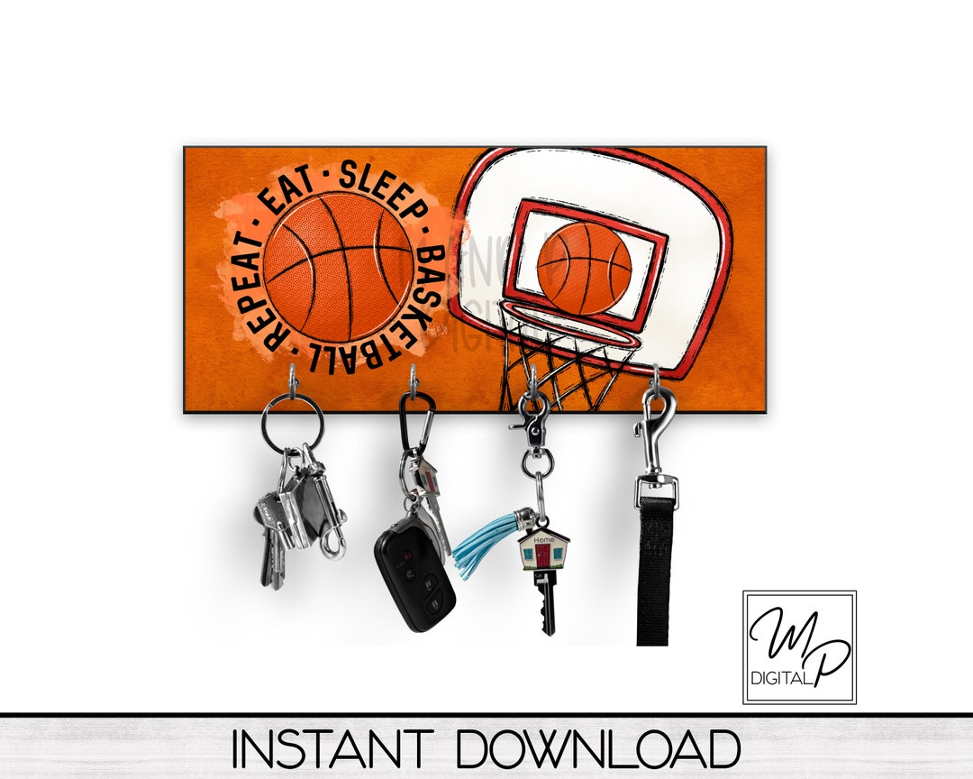 Basketball Key Hanger PNG Sublimation Design, Key Holder Digital ...