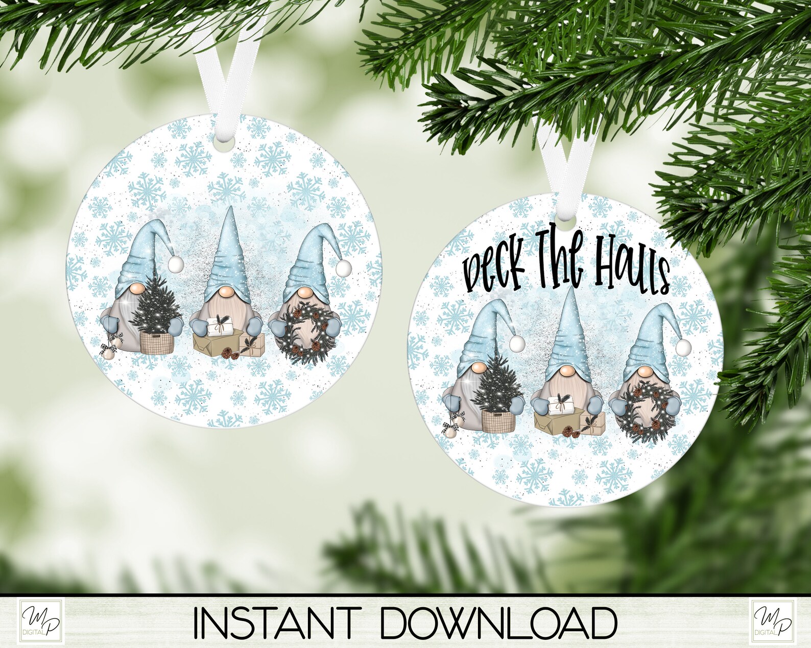 Round Gnome Christmas Ornament PNG for Sublimation Round - Etsy