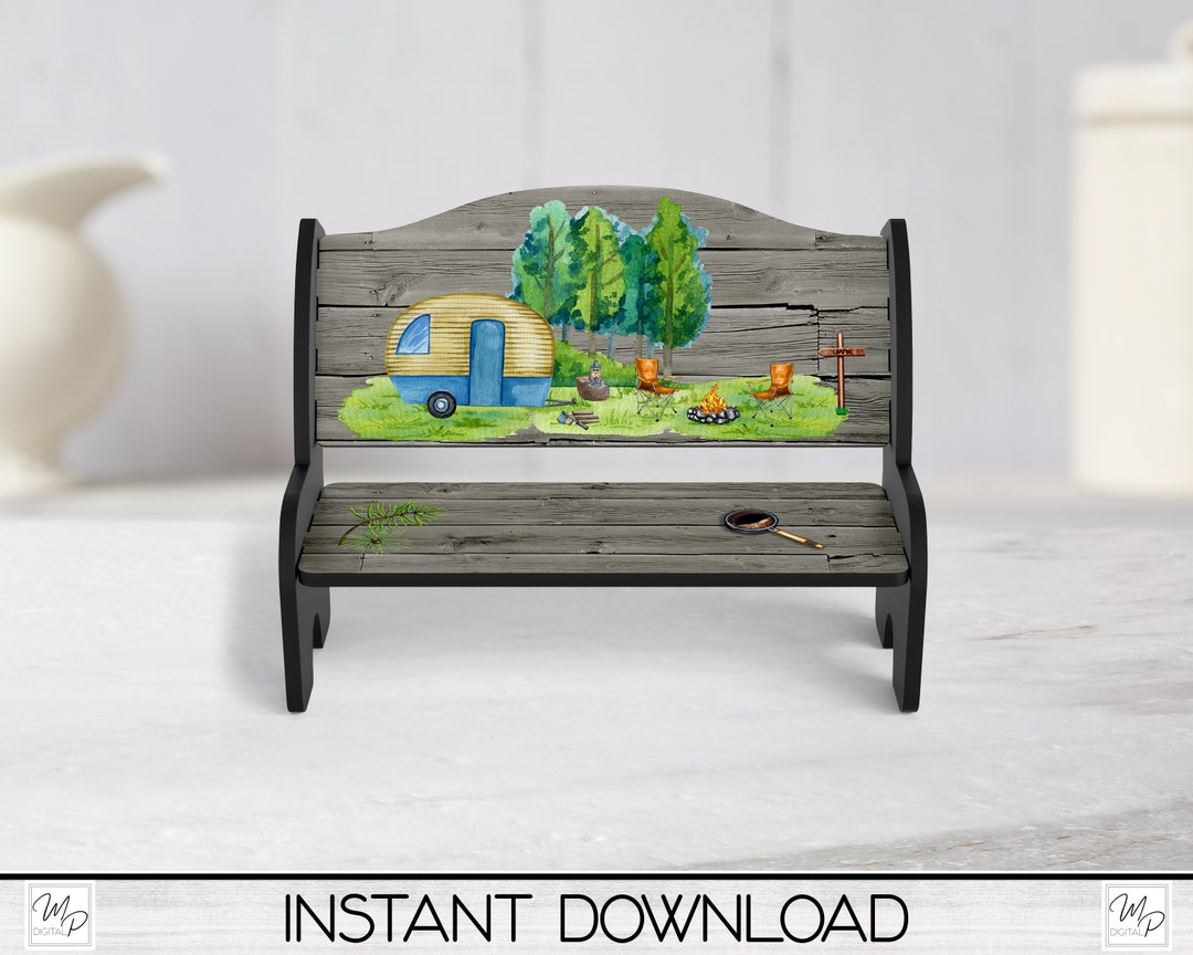 Camping Bench PNG for Sublimation, RV Camper Sublimation Design for ...