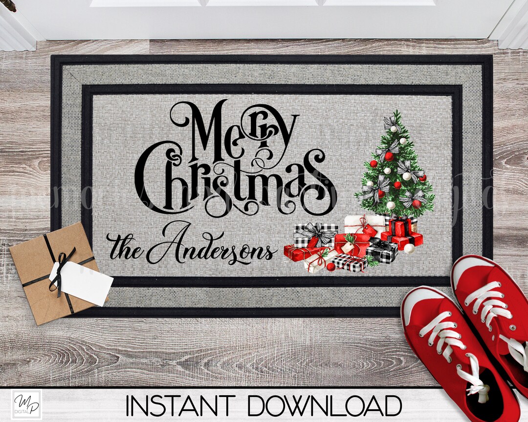 Merry Christmas Door Mat Sublimation Design Download, Rug Design ...