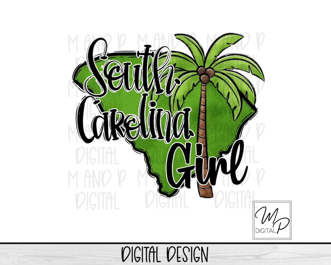 South Carolina Girl PNG Sublimation Design for Shirt or Mug, Digital ...