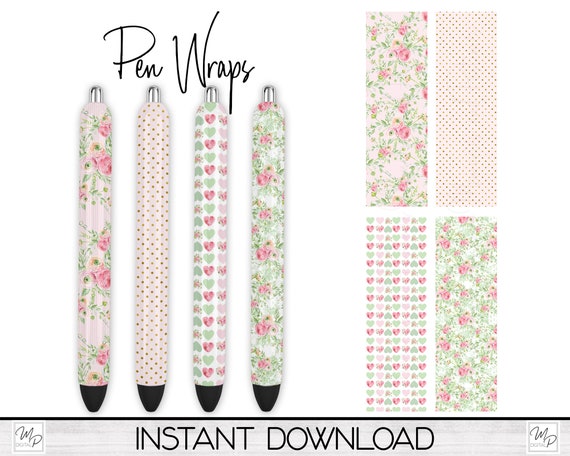 Floral Epoxy Pen Wrap PNG Design Digital Download Spring Ink - Etsy