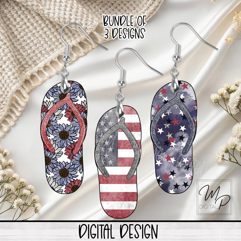 Patriotic Flip Flops - Etsy