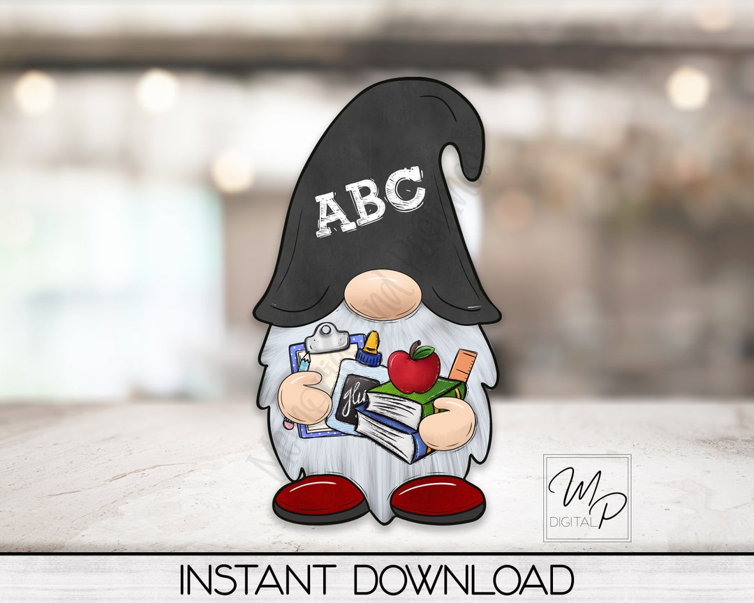 Teacher Gnome PNG Sublimation for MDF Blanks, Gnome Sign, Gnome ...