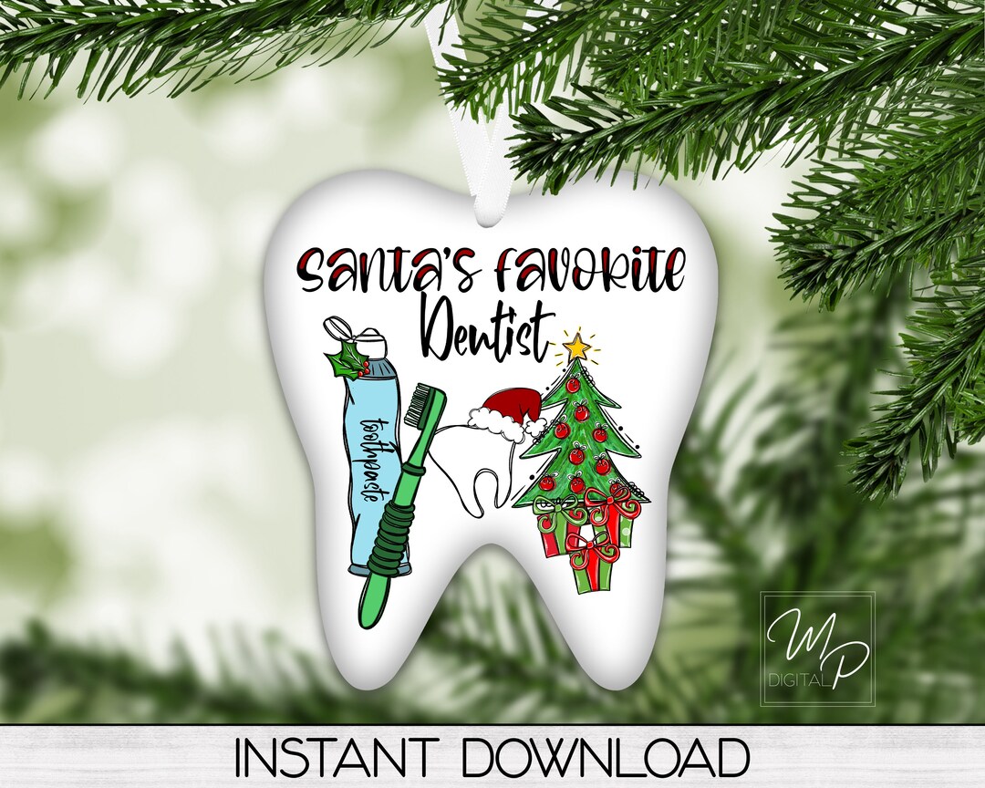 Santa's Favorite Dentist Christmas PNG for Sublimation, Tooth Digital ...