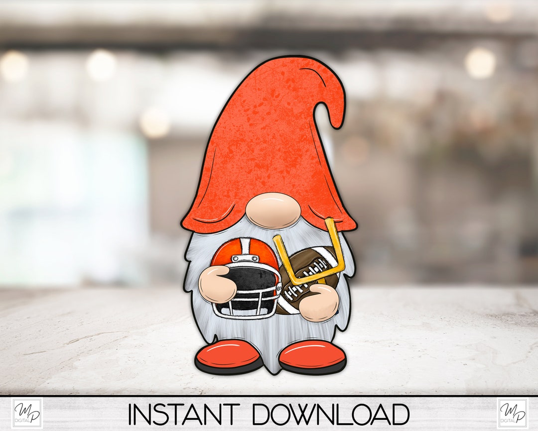 Orange Football Gnome PNG Sublimation for MDF Blanks, Gnome Sign, Gnome ...