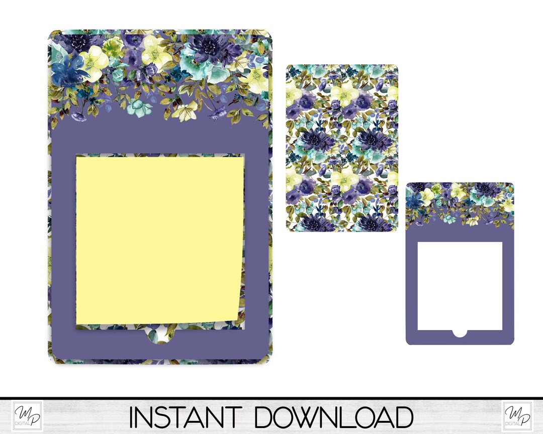 Purple Floral Notepad Holder PNG Sublimation Design, Digital Download ...