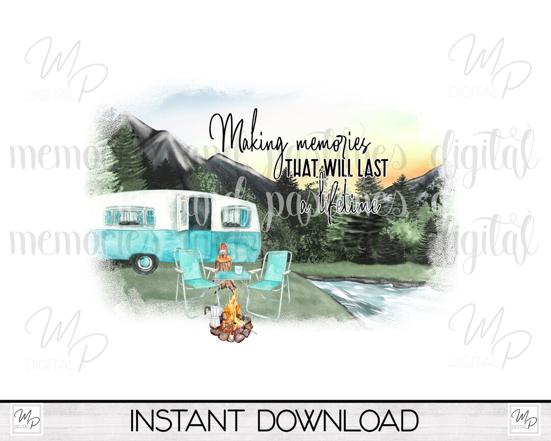 Camping Scene PNG, Camper Sublimation Design (digital Download) - Etsy