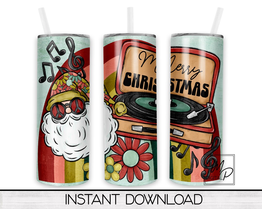 Christmas Retro Hippie Santa Tumbler PNG Sublimation Design - Etsy