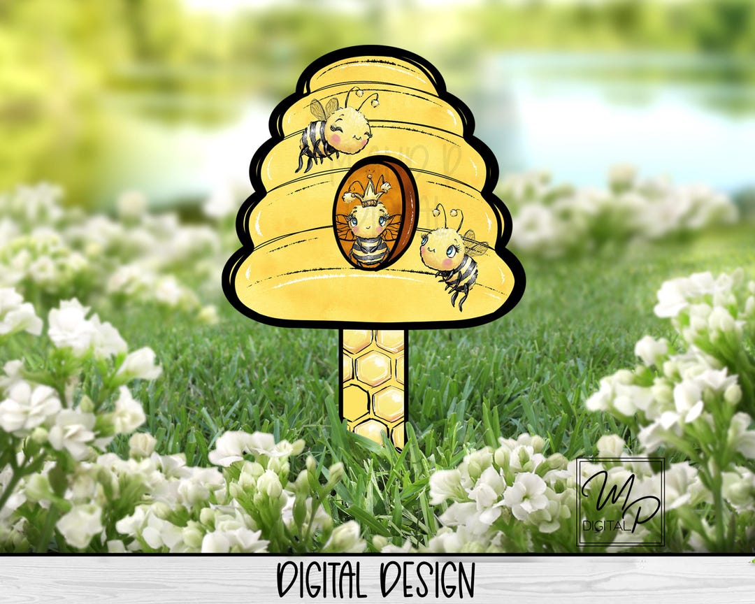 Bee Hive PNG Design for Sublimation of GGS Plant / Garden Stakes ...