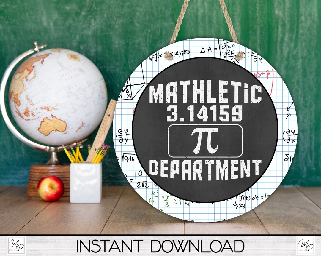 Math Teacher Round Classroom Door Sign Sublimation Design Download ...