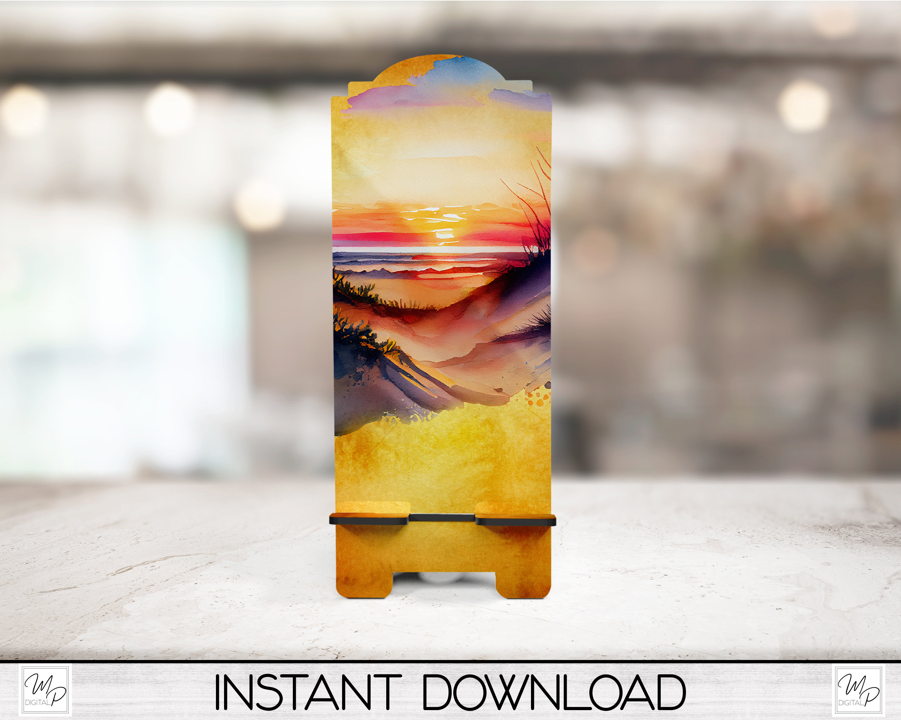 Sunset Beach Cell Phone Stand PNG Design for Sublimation, Cell Phone ...