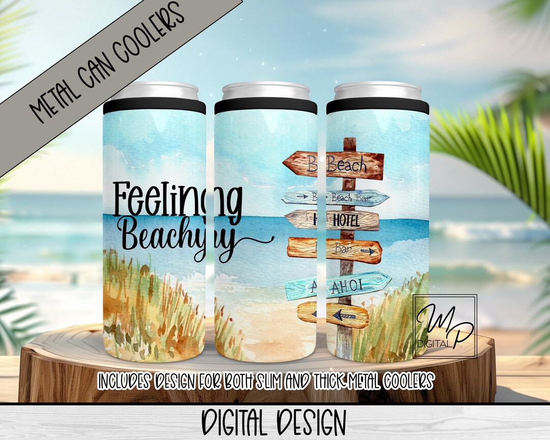 Feeling Beachy Beach PNG Design for Sublimation of Slim and Thick Metal ...