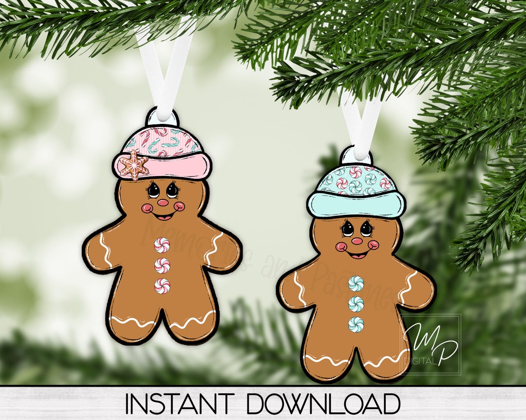 Christmas Gingerbread Boy and Girl PNG Design for Sublimation of ...