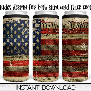 Patriotic We the People Can Cooler Sublimation Download, Waterslide PNG ...
