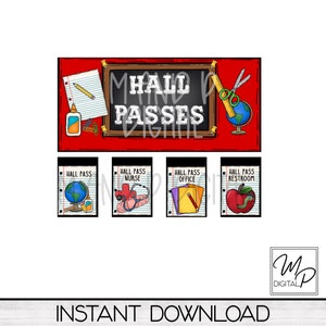 Hall Pass Bundle Key Hanger PNG Sublimation Design, Key Holder Digital ...