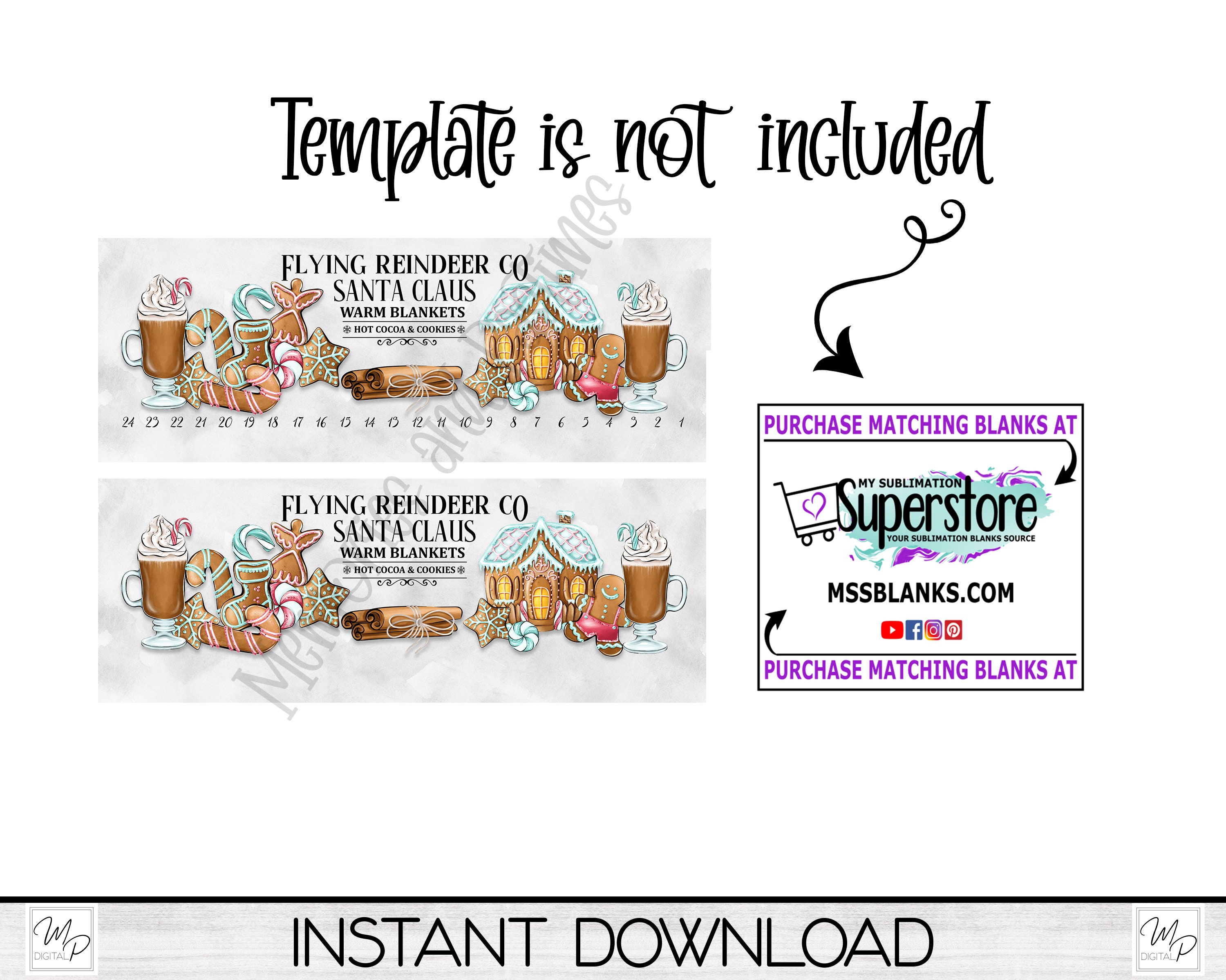 Christmas Hot Cocoa & Gingerbread Cookies Candy Cane Countdown - Etsy