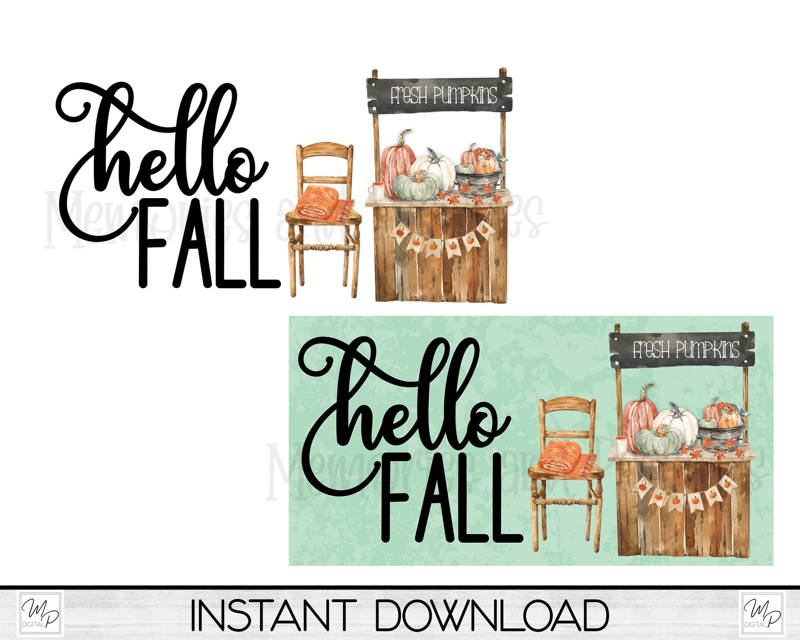 Hello Fall Door Mat Sublimation Design Download Front Door - Etsy