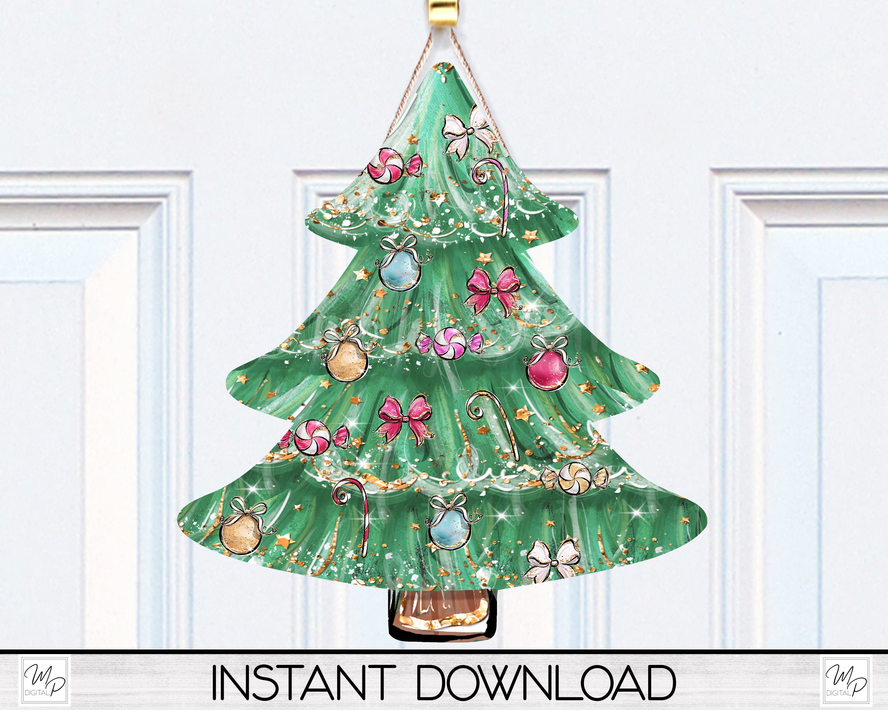 Christmas Tree Door Sign PNG Digital Download for - Etsy