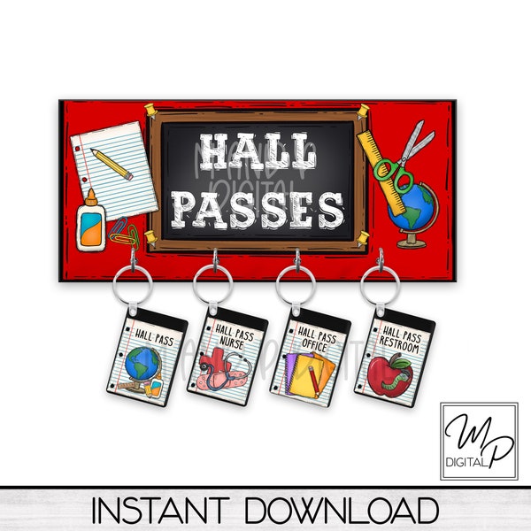 Hall Pass Classroom Holder - Etsy