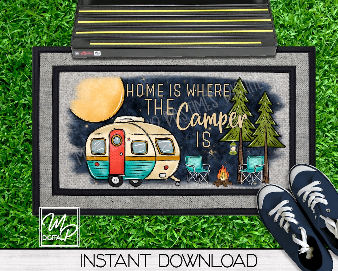 Camping Door Mat Design PNG, Camper Rug Design, Sublimation Design ...