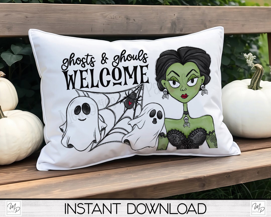 Halloween Ghosts & Ghouls Pillow PNG Design (digital Download) - Etsy