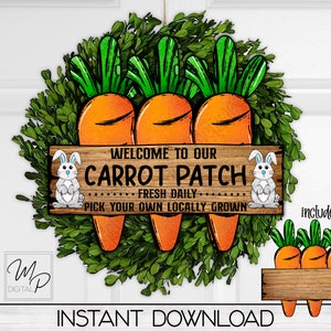 Triple Carrot Door Hanger Sign Sublimation Design Download, Welcome to ...