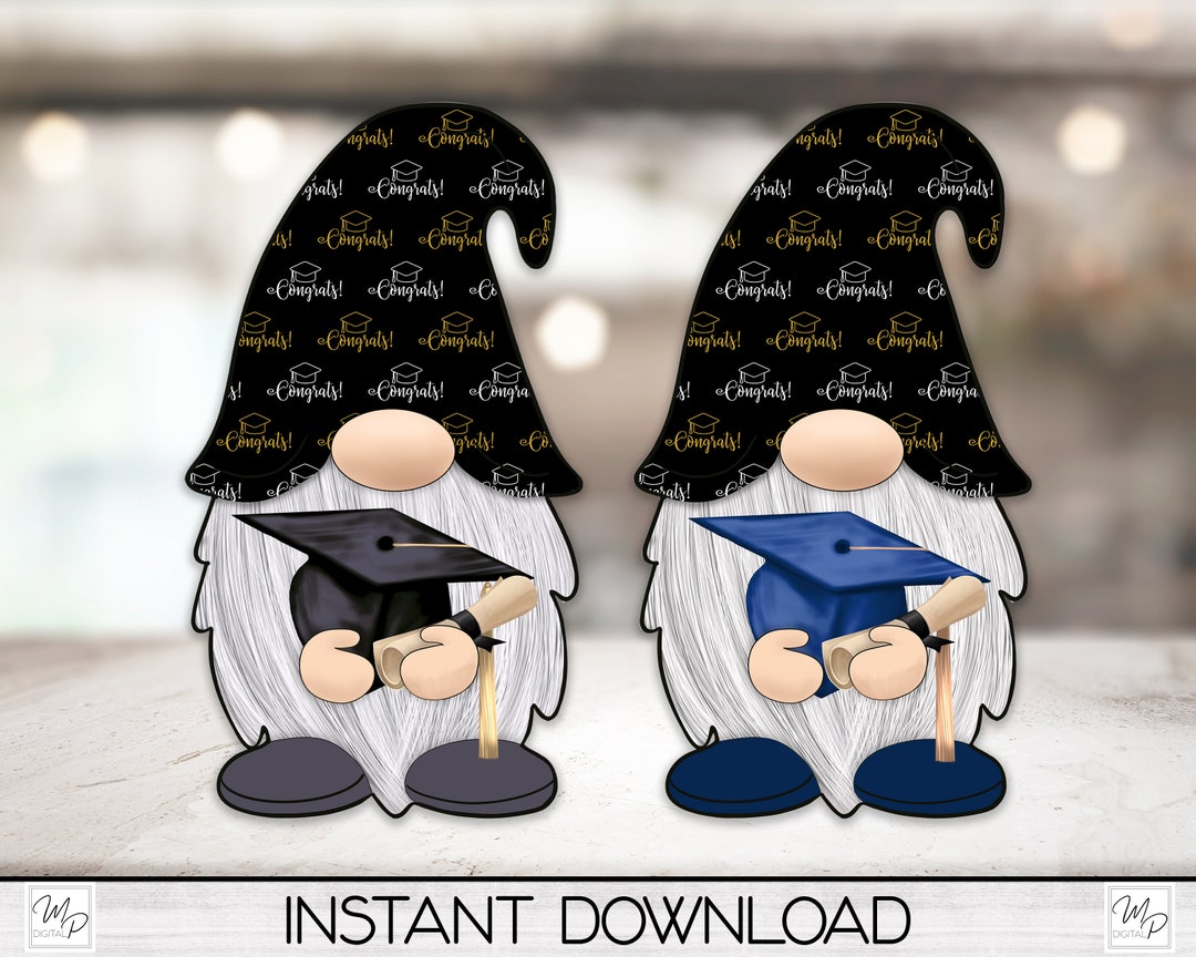 Six Colors of Graduation Gnomes PNG Sublimation for MDF Blanks, Gnome ...