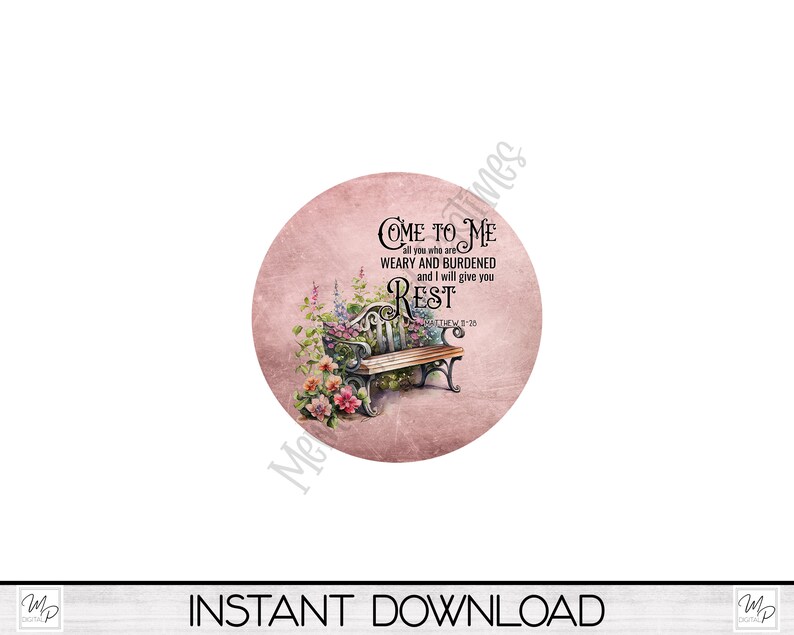 Christian Bible Verse Round Door Sign Sublimation Design - Etsy