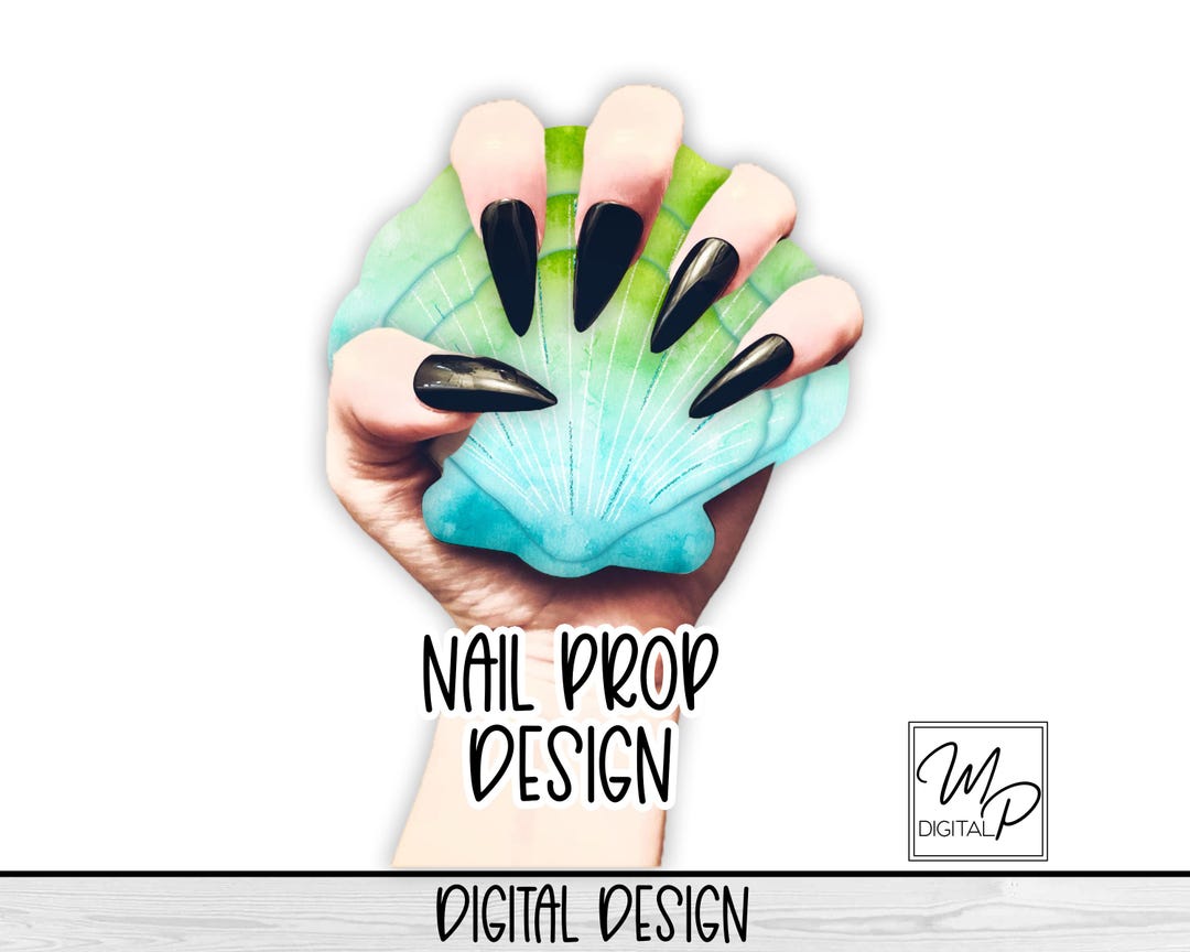 Shell Nail Prop Design for Sublimation of Nail Displays, PNG Clipart ...