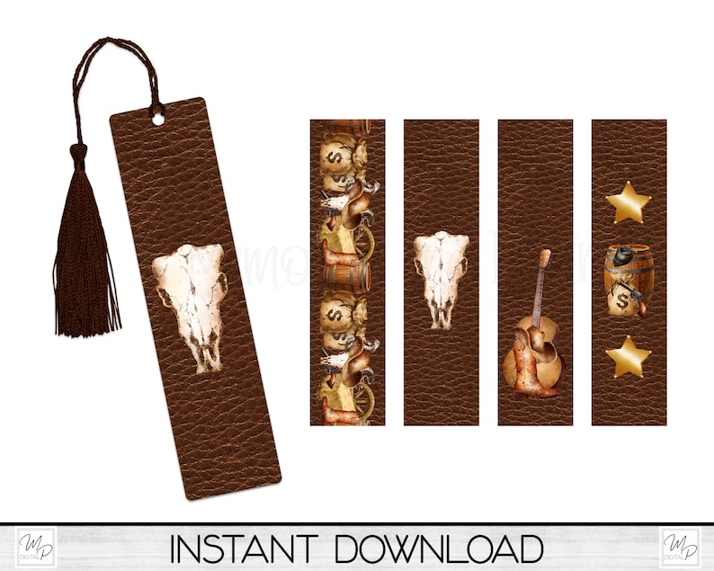Western Cowboy Bookmark PNG for Sublimation Bookmark for Men - Etsy